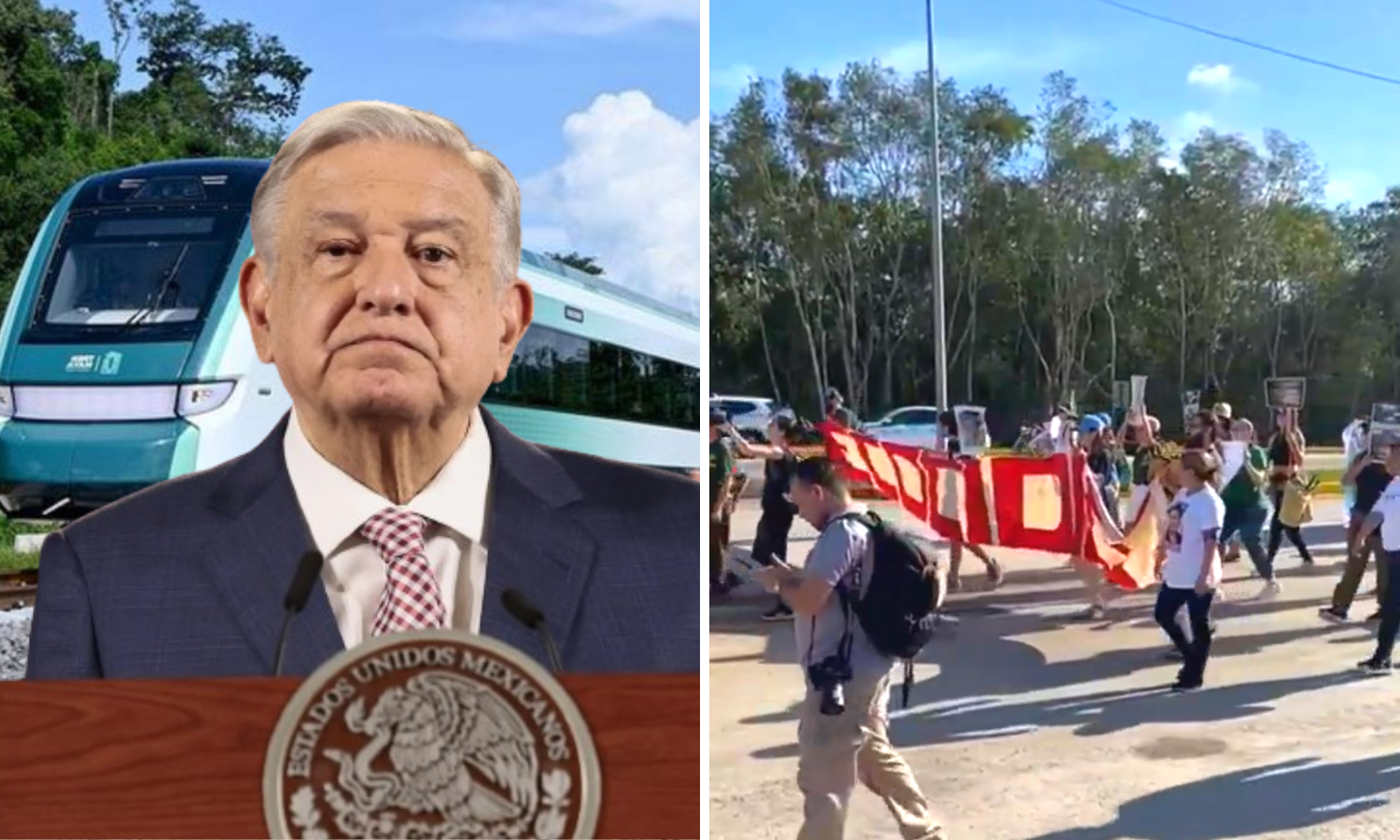 Tren Maya: protestas en inauguración de Tramo 5, exhiben daños al manto ...