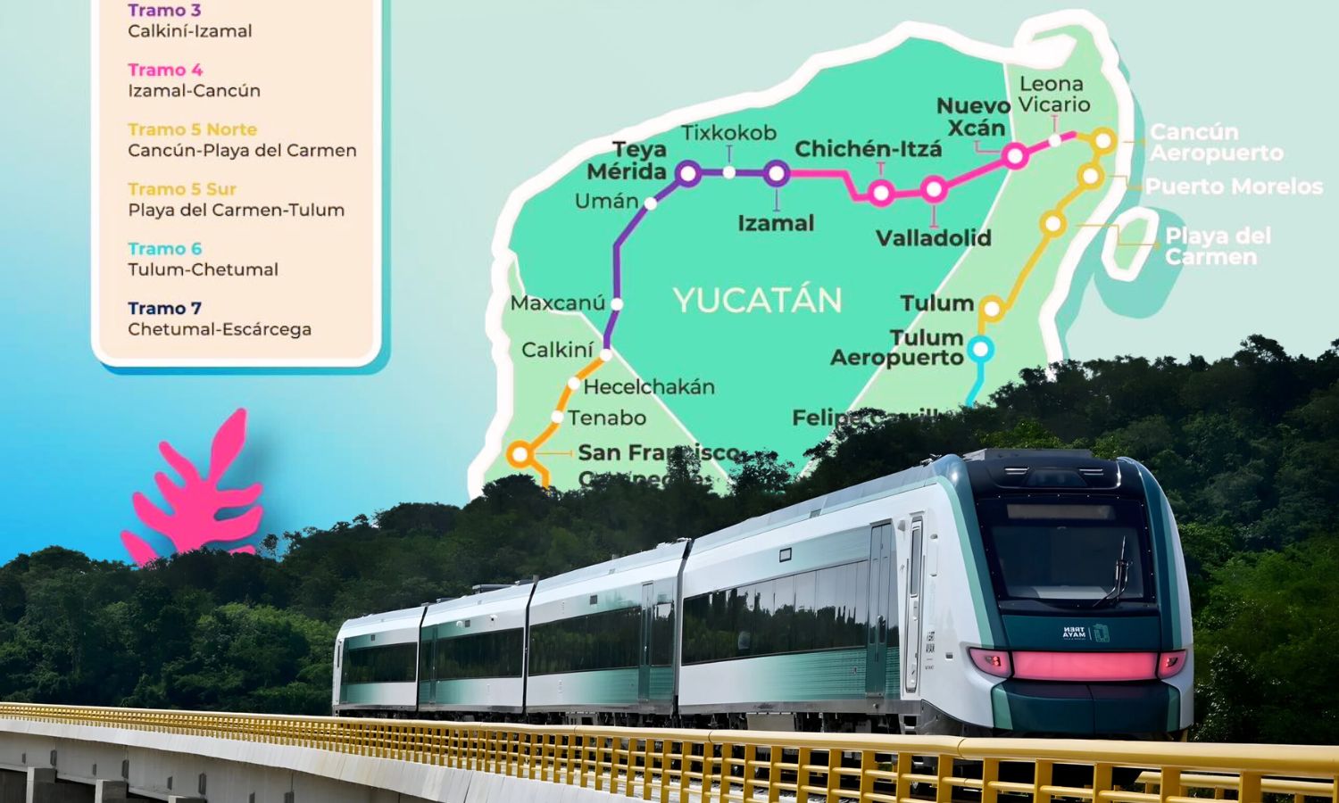 Tren Maya: nueva ruta directa Mérida-Playa del Carmen: precio, horario ...